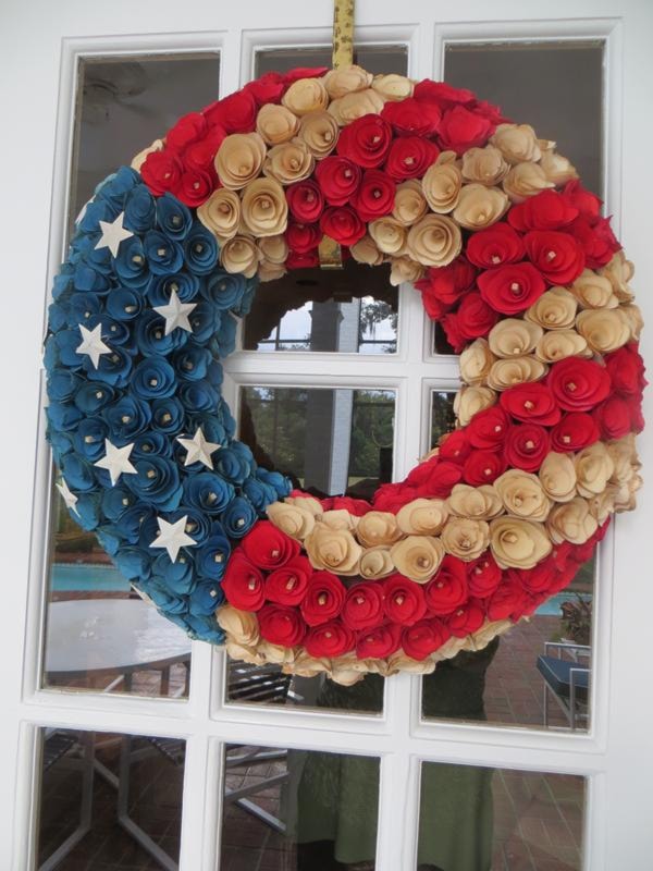 Flag Wreath of Wood Curls
