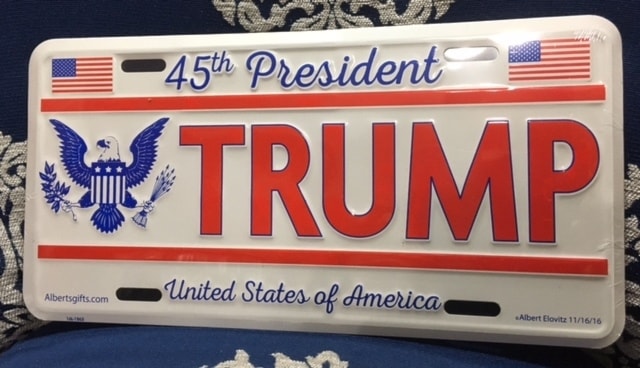Donald Trump 45th President License Plate