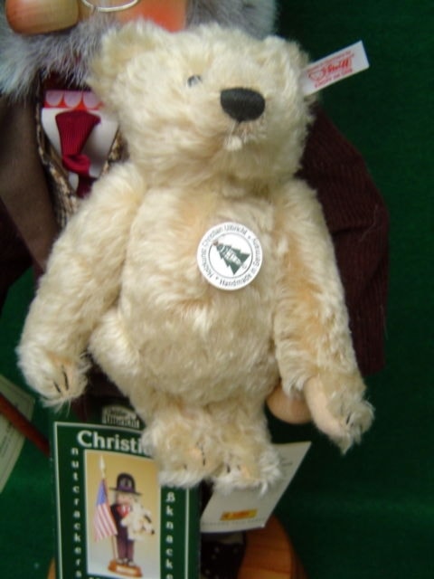 Theodore "Teddy" Roosevelt Nutcracker with Steiff 2002 L.E Bear- RARE