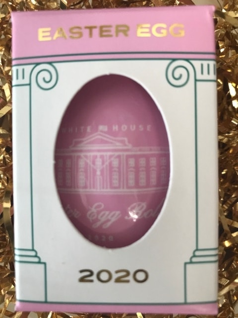 2020 Official White House Wooden Easter Egg - Pink