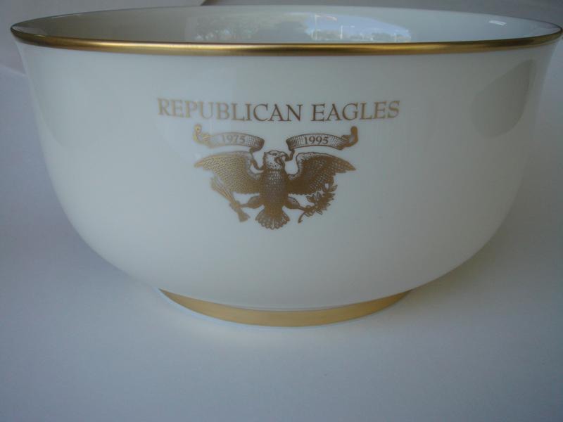 Large Ivory Bowl-Republican Eagle