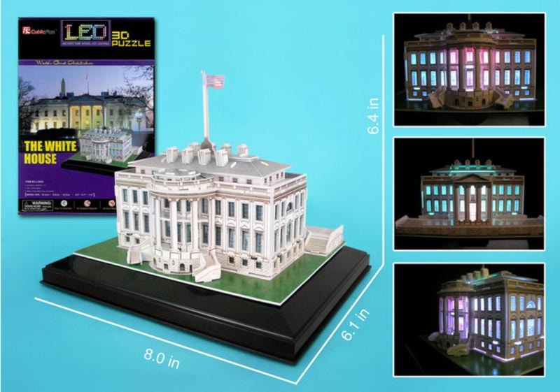 LED White House 3D Puzzle with Base and Lights